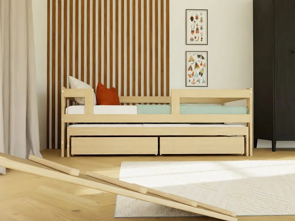 Benlemi Dvojitý úložný šuplík STORAGE pod postel na kolečkách Zvolte barvu: Šalvějová zelená, Zvolte rozměr: 55x180 cm (pod postel o délce 190 cm)