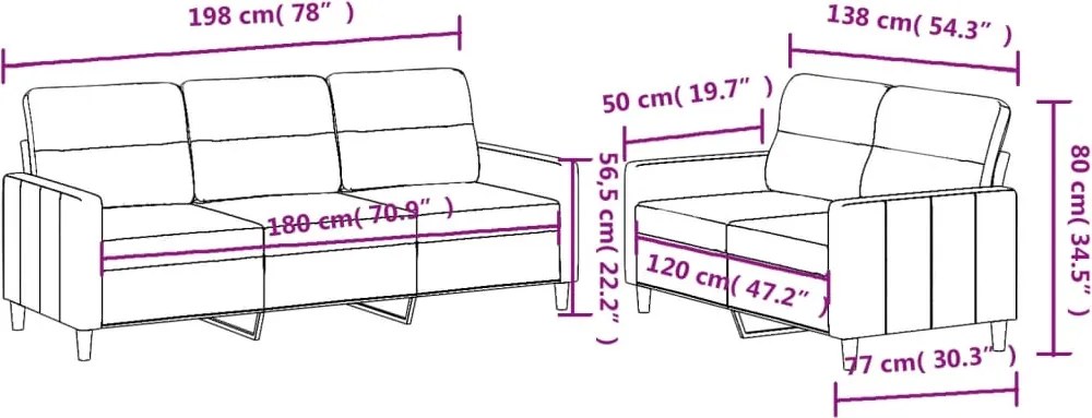 2dílná sedací souprava s poduškami taupe textil 3201607