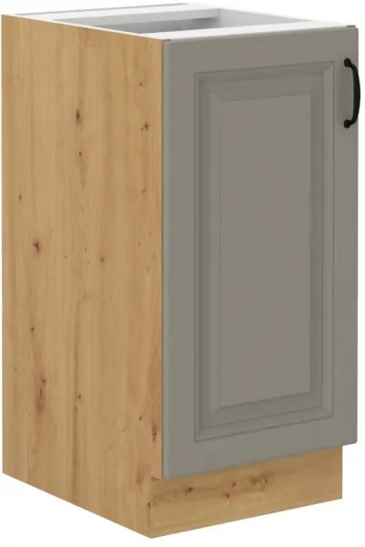 Kuchyňská skříňka Stilo 40 D 1F BB korpus dub artisan, dvířka světle šedá CLAY