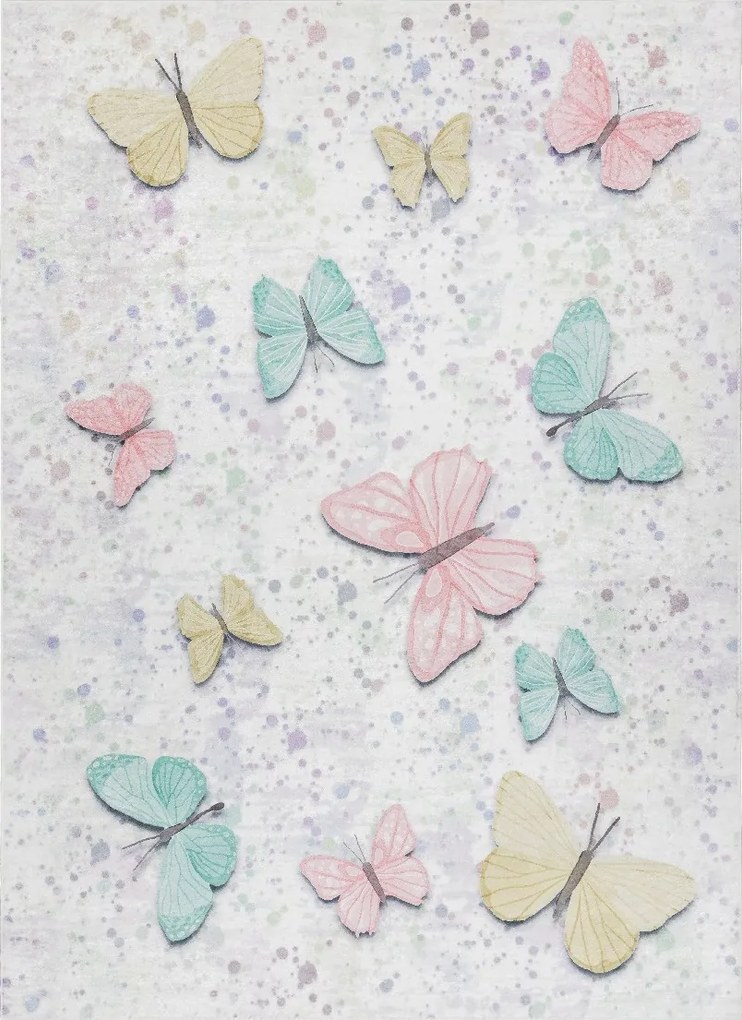 160x220 Dětský kusový koberec Bambino 1610 Butterflies cream