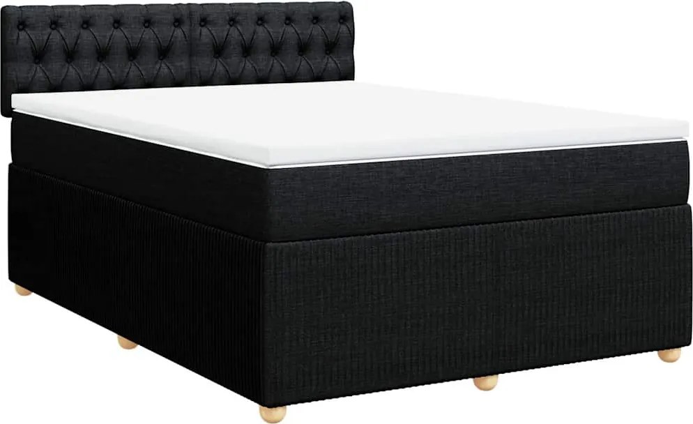 Box spring postel s matrací černá 140 x 190 cm textil 3287460