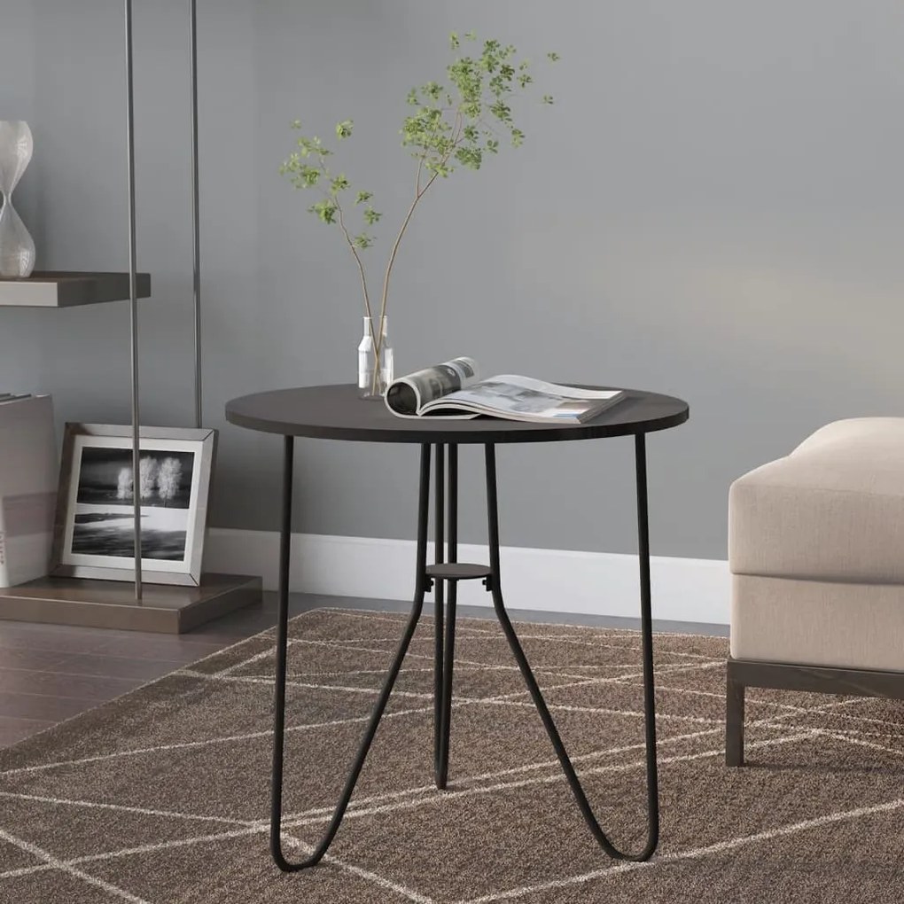 Čajový stolek černý 48 cm MDF a železo - Default Title