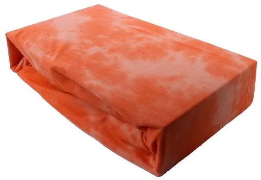 Batikované Jersey prostěradlo - oranžová, Rozměr 180 x 200 cm Lobles BJ180