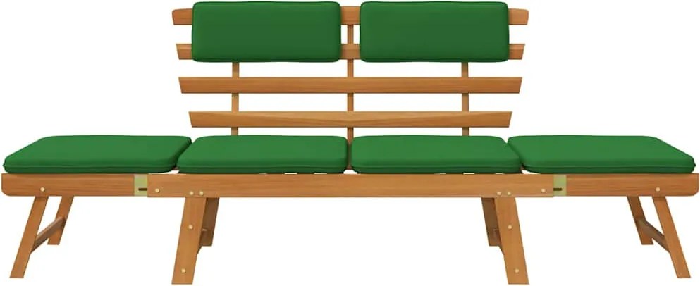 Zahradní lavice s poduškami 2 v 1 190 cm masivní akáciové dřevo 312121