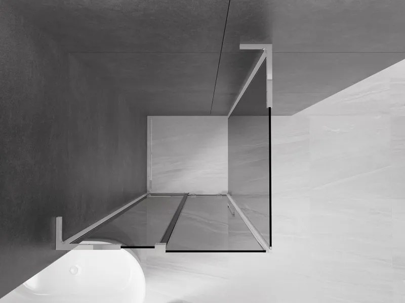 Mexen Velar L, sprchový kout s posuvnými dveřmi 90 x 90 cm, 8mm šedé sklo, chromová, 871-090-090-43-01