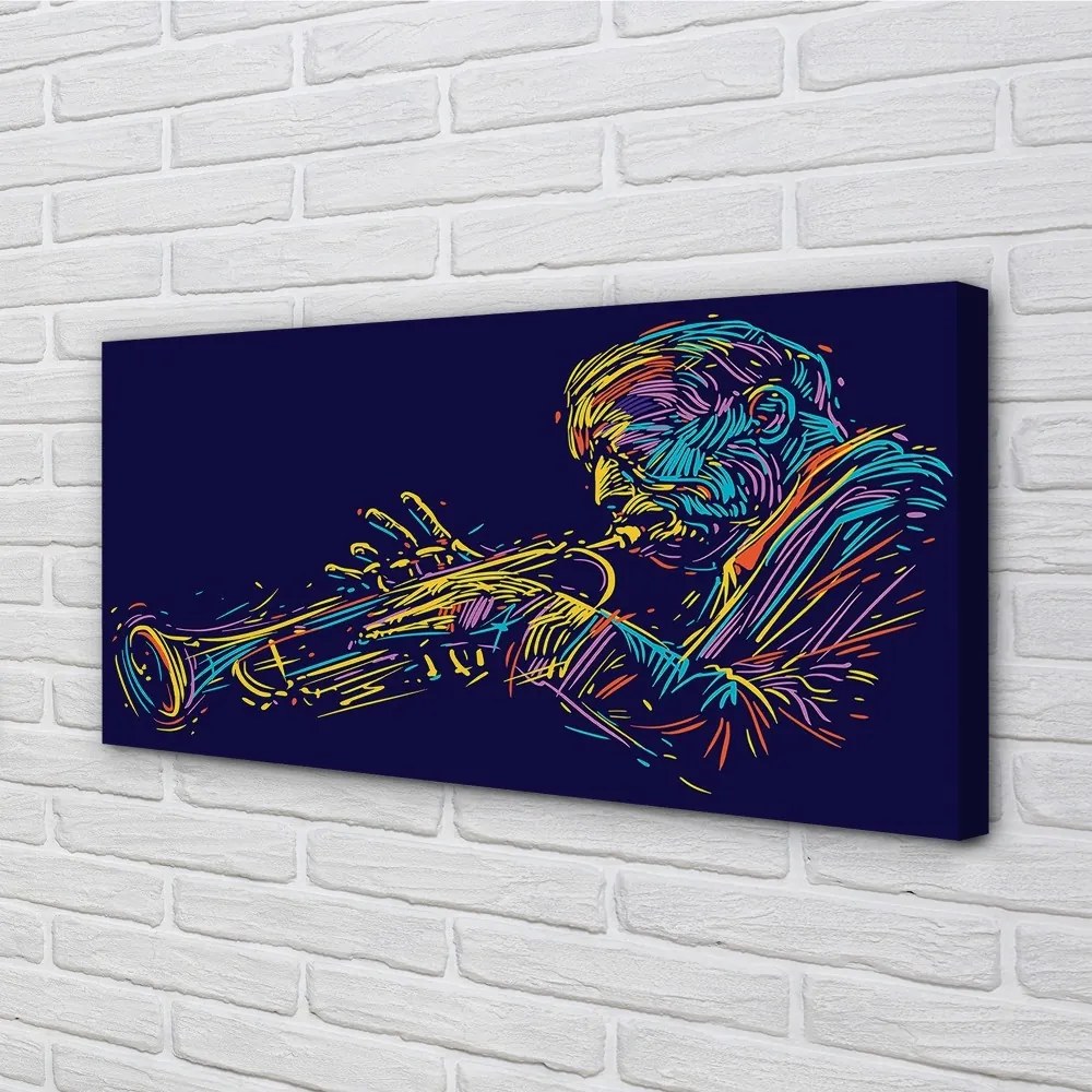 Obrazy na plátně trumpet muž 140x70 cm