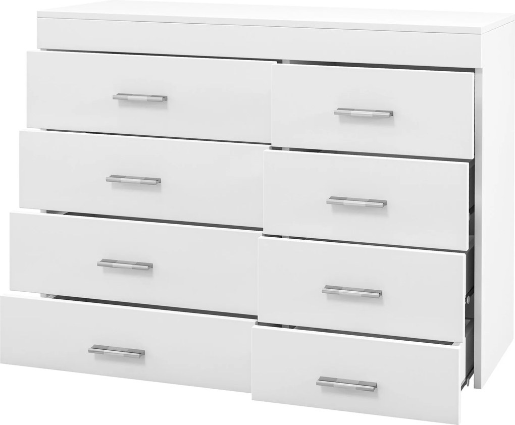 HOMCOM Mobil s zásuvkami - Komoda ze dřeva do ložnice, kuchyně, koupelny 90×35×73cm Bílá | Aosom