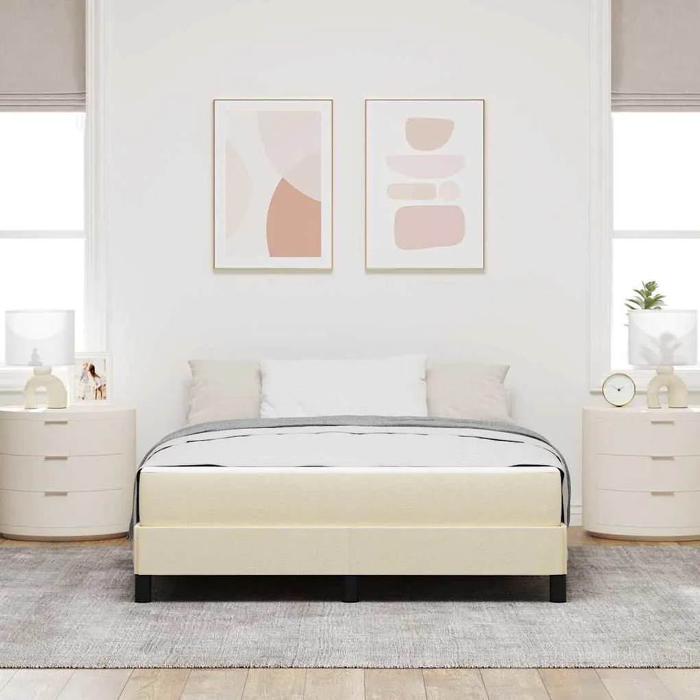 Postel s boxspringem Krémová 140 x 200 cm textil 3398498