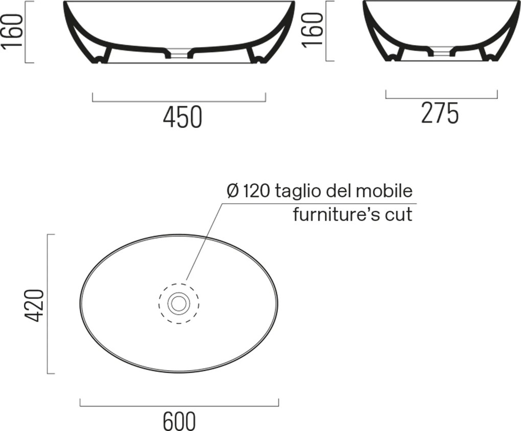 GSI Sapho Pura 884209 umyvadlo 60 x 42 cm bílá mat