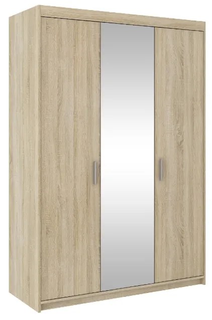 Šatní skříň ELENA 3D + zrcadlo, 190x133x53, dub sonoma