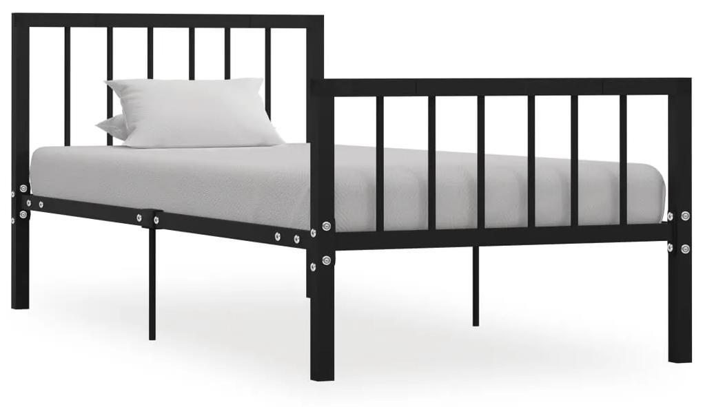 284569 vidaXL Rám postele černý kov 100 x 200 cm