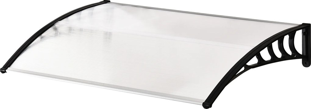 Outsunny stříška na vchodové dveře oblouková stříška 90x150cm z polykarbonátu s UV ochranou v bílé barvě pro optimální ochranu před povětrnostními vl…