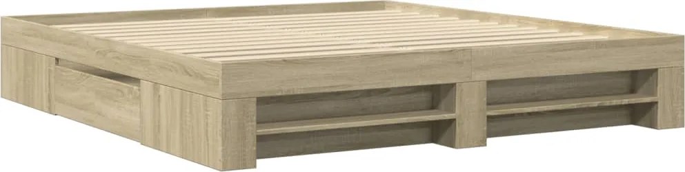 Rám postele bez matrace dub sonoma 180x200cm kompozitní dřevo 3295452