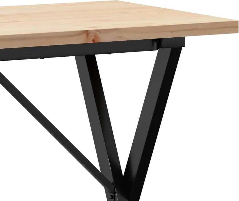 Jídelní stůl s X rámem 100 x 50 x 75,5 cm borové dřevo a ocel 3282763