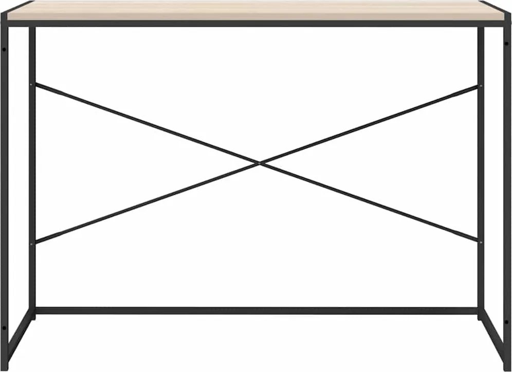 Počítačový stůl černý a dub 110 x 60 x 70 cm kompozitní dřevo 30211