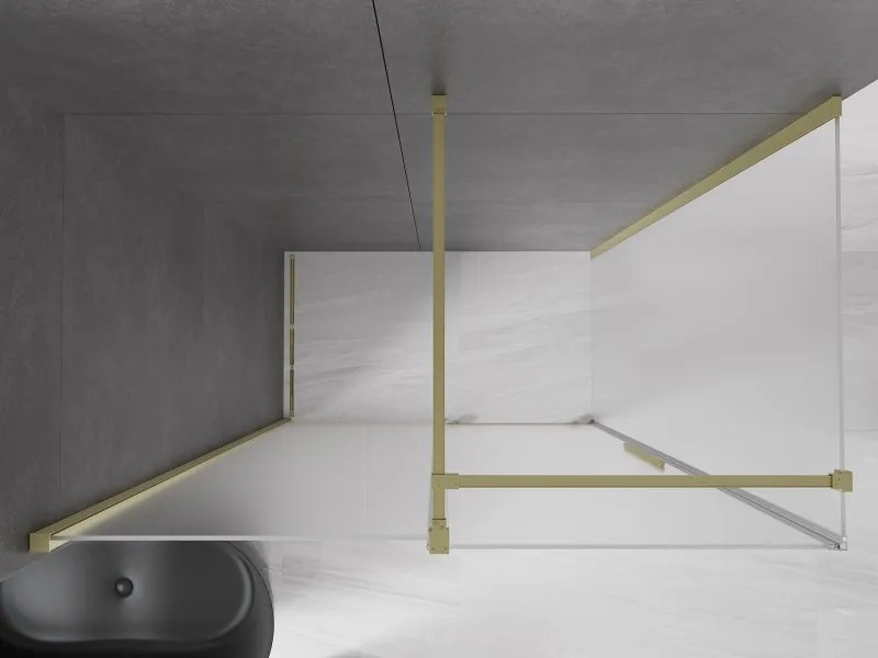 Mexen Velar, sprchový kout s posuvnými dveřmi 150 x 90 cm, 8mm sklo námraza, zlatá matná, 871-150-090-31-55
