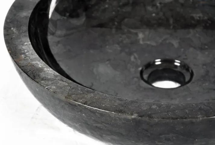 Kamenné umyvadlo - černý leštěný mramor DIVERO