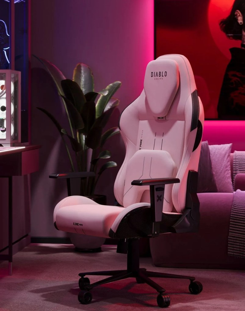 Herní křeslo s chladicím sedákem růžové Diablo X-One Prime Akira Pink