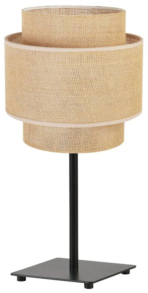 Stolní lampa BOHO, 1x jutové stínítko, (výběr ze 2 barev konstrukce)