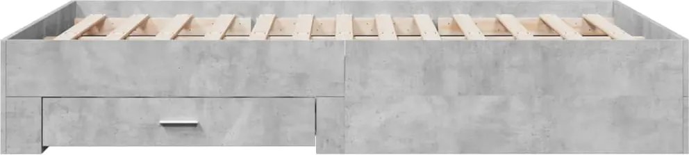 Rám postele se zásuvkami betonově šedý 140 x 190 cm kompozit 3280401