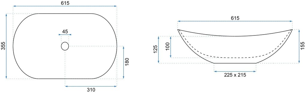 Keramické umyvadlo na desku REA ROYAL Olive mat