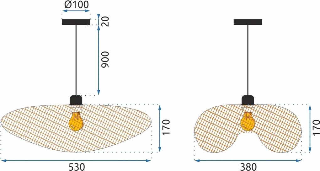 Toolight Toolight, závěsné svítidlo Natural 1xE27 APP880-1CP, přírodní, OSW-05240