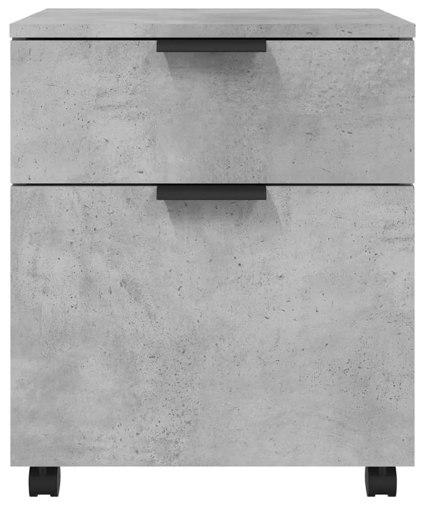 Mobilní kartotéka na kolečkách betonově šedá 45 x 38 x 54 cm - Default Title