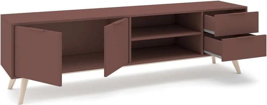 Matný TV stolek v terakotové barvě 180x53x40 cm Campus – Marckeric