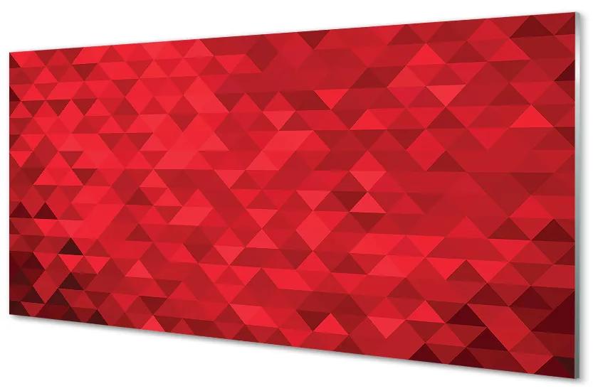 Obraz na skle Červené vzor trojúhelníky 120x60 cm