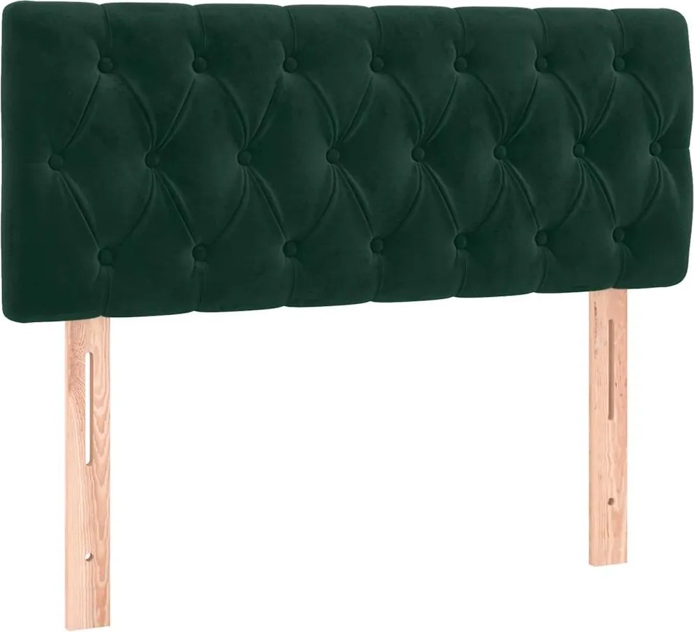 Box spring postel s matrací tmavě zelená 90x190 cm samet 3141458
