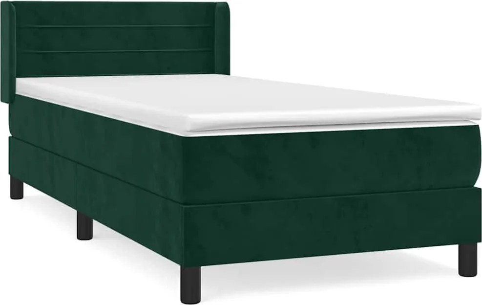 Box spring postel s matrací tmavě zelená 80 x 200 cm samet 3130988