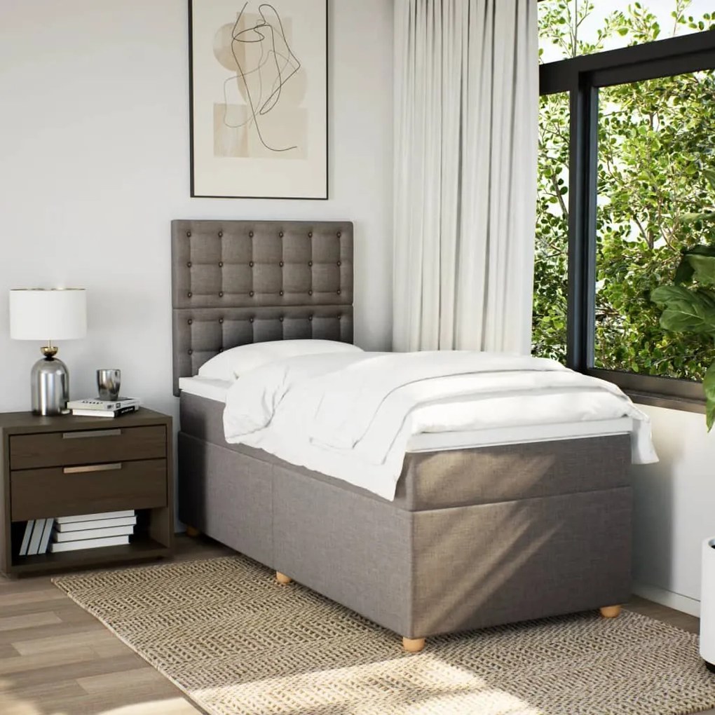 Box spring postel s matrací taupe 80x200 cm textil 3291125