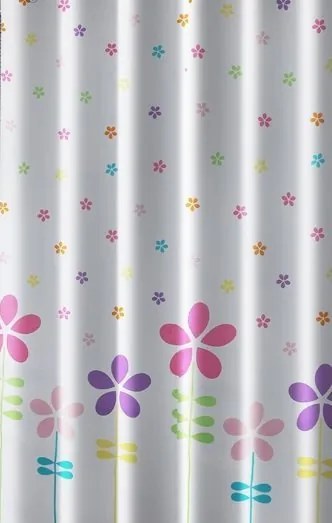 Aqualine Aqualine, Sprchový závěs 180x180cm, polyester, květovaný barevný, ZV025