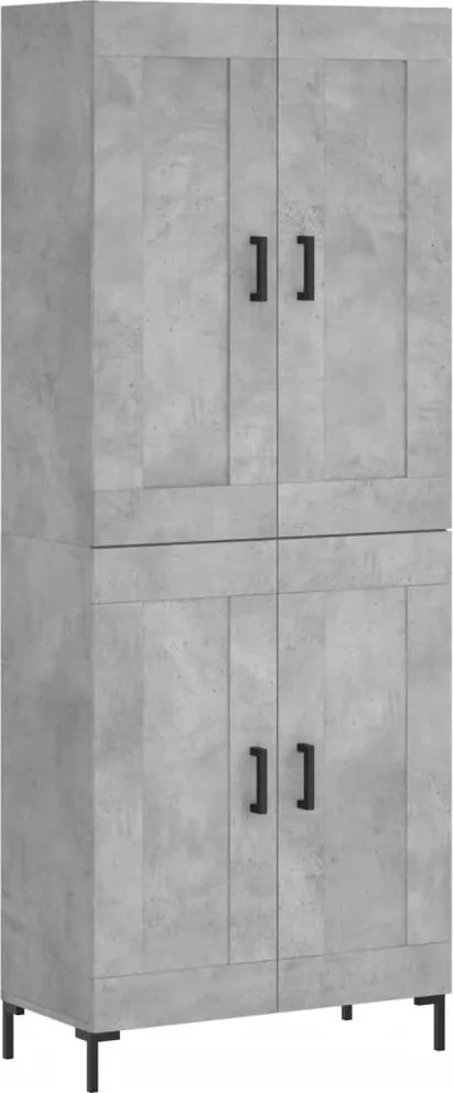 Skříň highboard betonově šedá 69,5x34x180 cm kompozitní dřevo 3199685