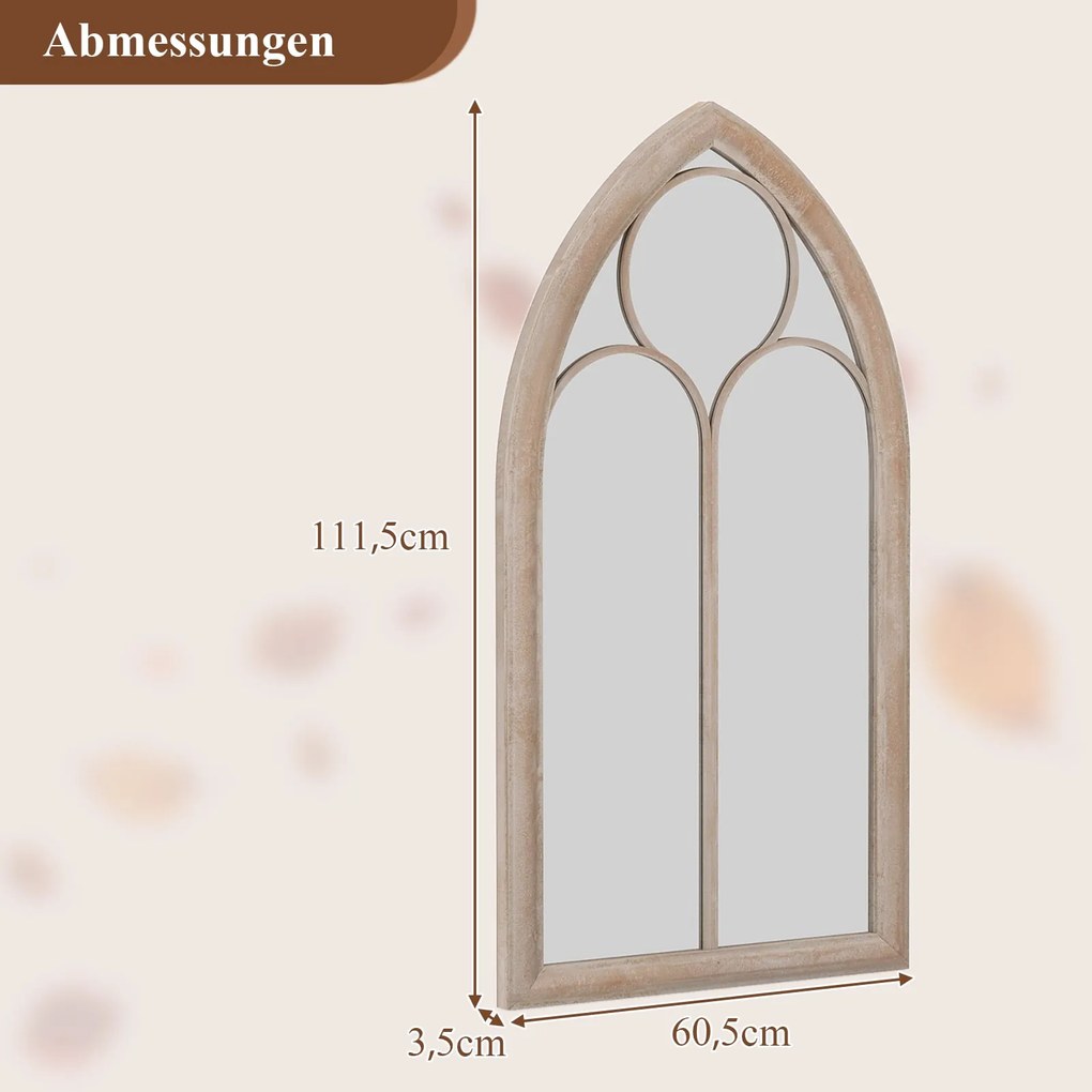 Costway Farma okenní rám zrcadlo zakřivené nástěnné – 111,5 × 60,5 × 3,5 cm