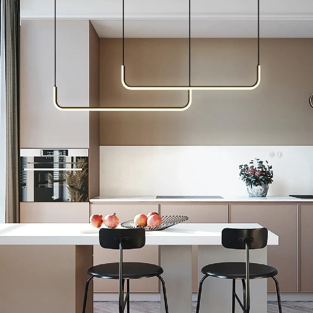 Závěsný LED lustr APP980-CP černý/neutrální bílá