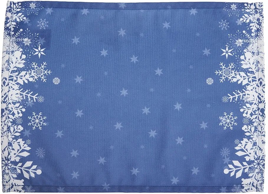 Sada 2 modrých prostírání s vánočním motivem Apolena Honey Snowflakes, 33 x 45 cm