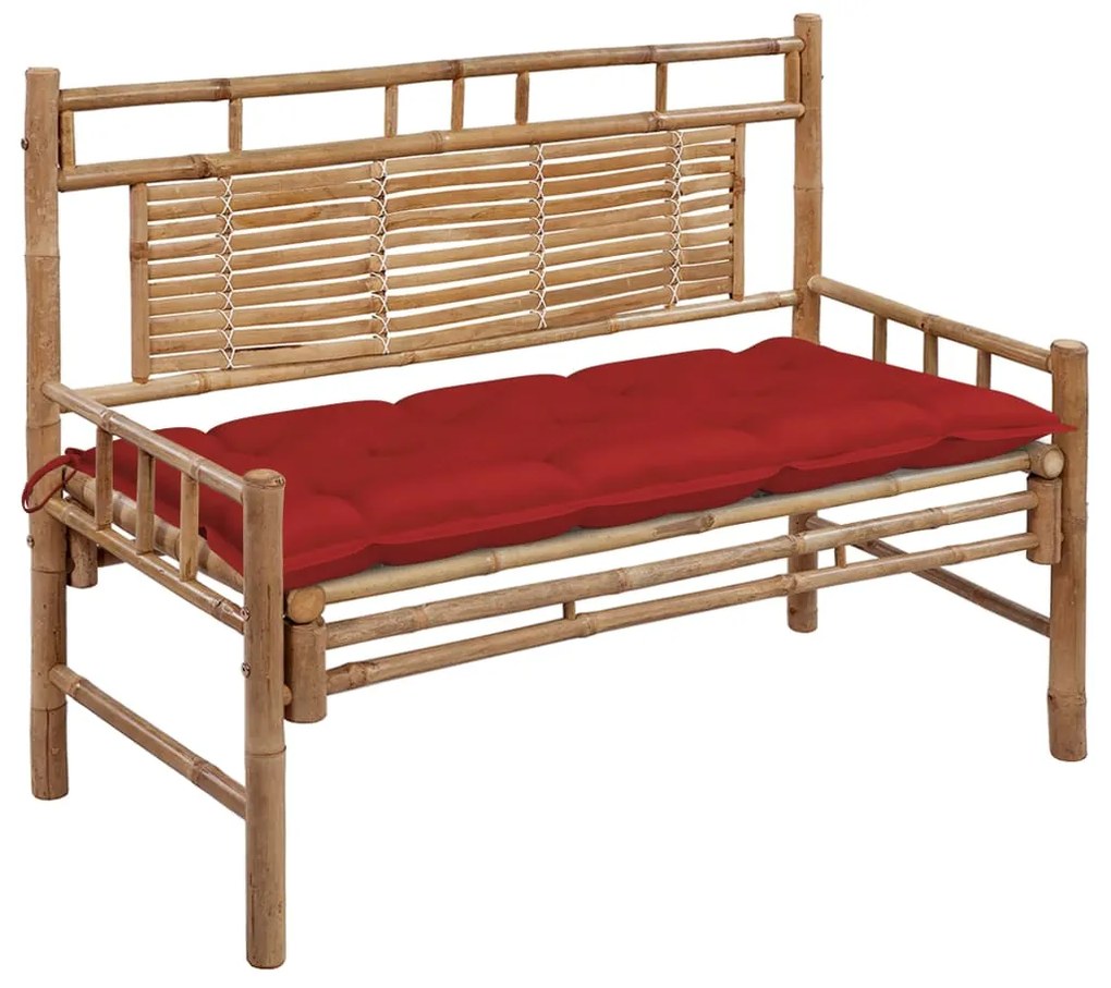Zahradní Lavice S Poduškou 120 Cm Bambus - Krémová / 120 x 50 x 4 cm
