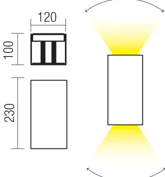 Redo 90554 - LED Venkovní nástěnné svítidlo VARY 2xLED/10W/230V 3000K IP54 hnědá