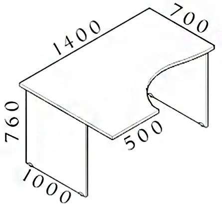 Ergonomický stůl Visio 140 x 100 cm, levý / Buk