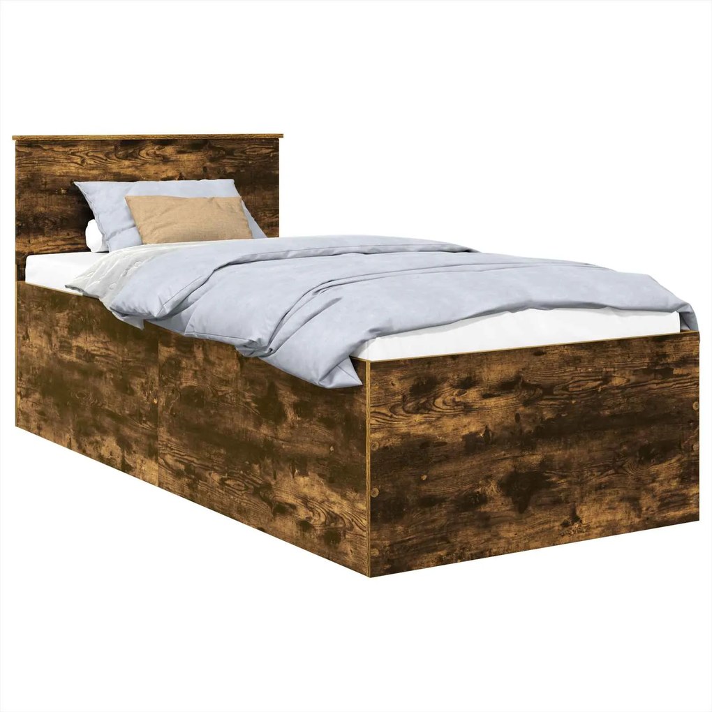 Rám postele s čelo Kouřový dub 75 x 190 cm Kompozitní dřevo 3408631