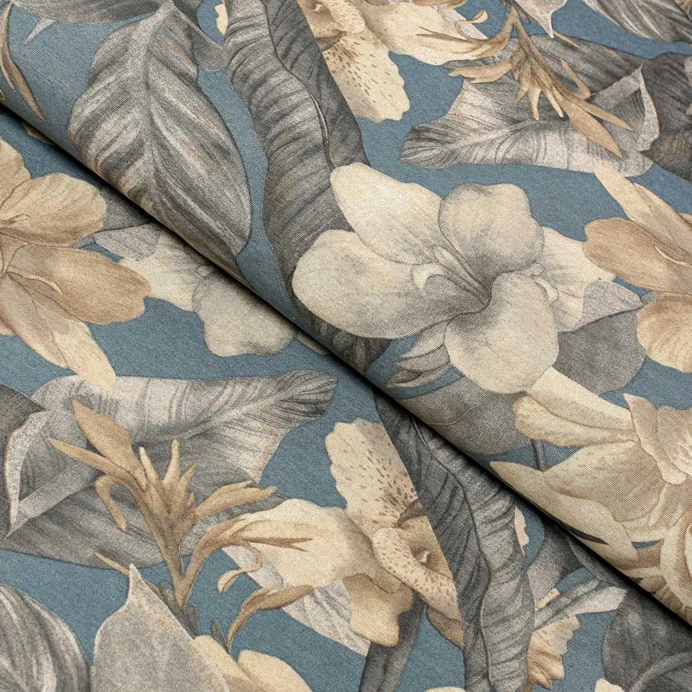 Biante Velký dekorační čtvercový ubrus Porto PRT-005 Květy a listy na tmavě modrém 270x270 cm