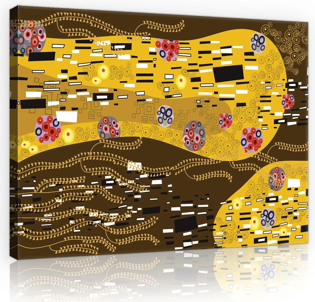 Obraz 100x75 Abstrakce dekorativnost zlato geometrie ornament barvy