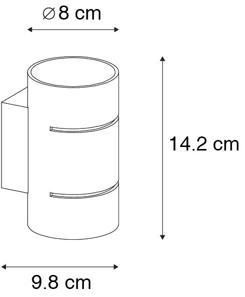 Moderní nástěnné svítidlo černé se zlatým vnitřkem - Pia