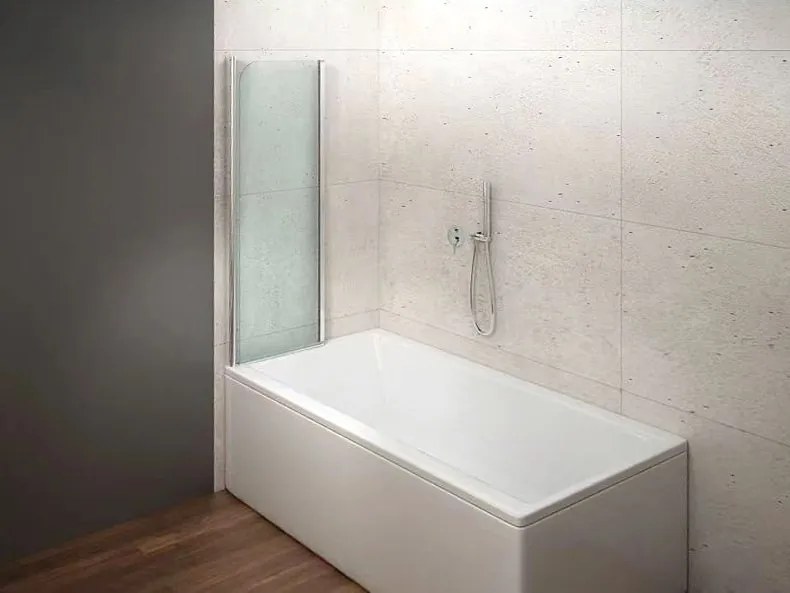 Aqualine, WILA vanová zástěna 900x1400 mm, skládací, chrom, čiré sklo, AQ5742