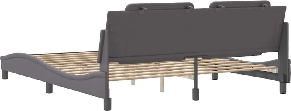 Rám postele bez matrace Zadar šedý 180x200 cm umělá kůže 3208201