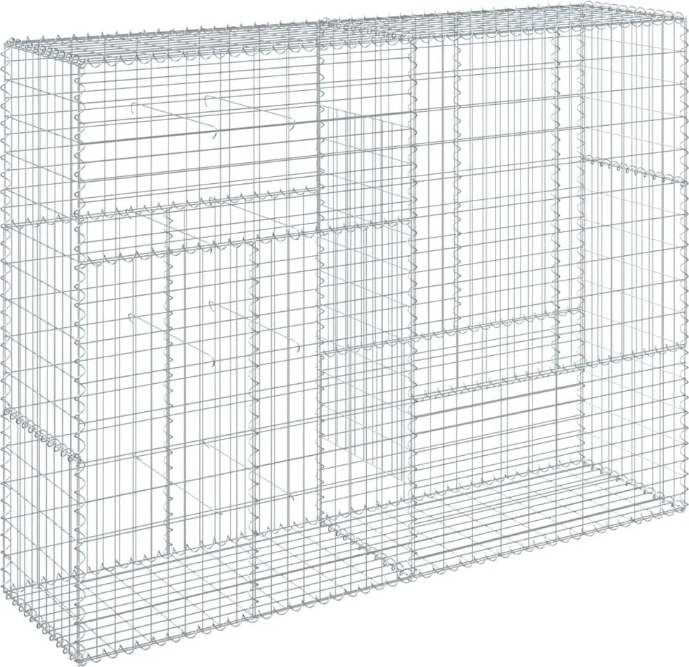Gabionový koš s víkem 200 x 50 x 150 cm pozinkované železo 3295155