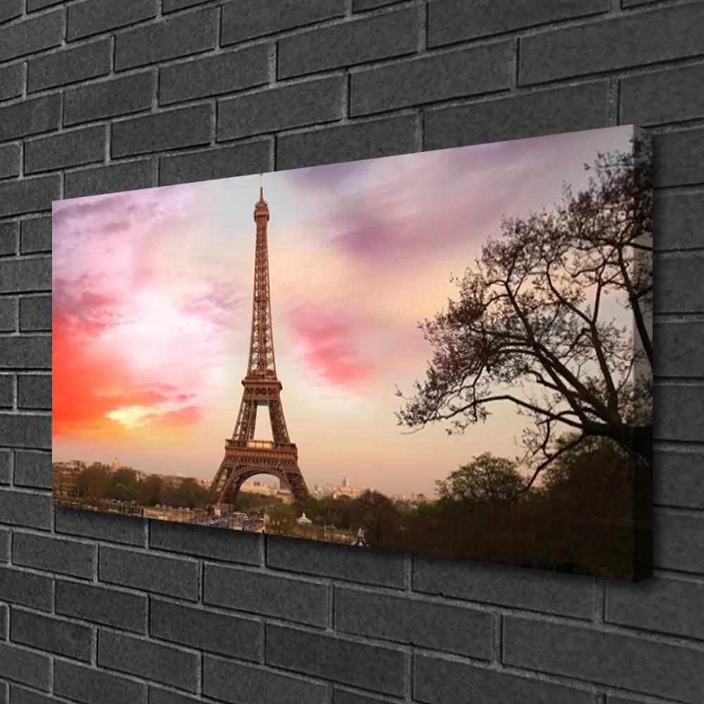 Obraz na plátně Eiffelova Věž Architektura 100x50 cm