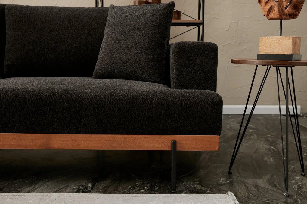 Hanah Home Třímístná pohovka LIVA antracitová 227 cm 825BLC2819