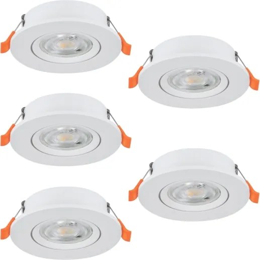 Eglo 902263 - SADA 5x LED Podhledové bodové svítidlo BARRANCO LED/4,8W/230V bílá